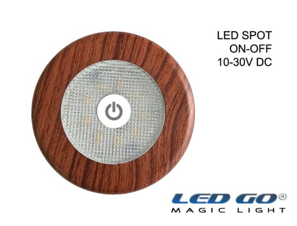 3W Ankastre LED Spotlar,10-30V DC ,On-Off (Beyaz-Krom-Ahşap Kaplama ...